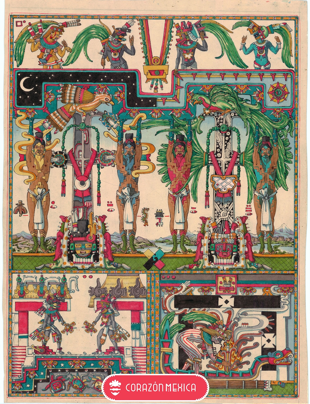 The Raising of the Heavens. Aztec, Mexican Spirituality, Art, Corazon ...