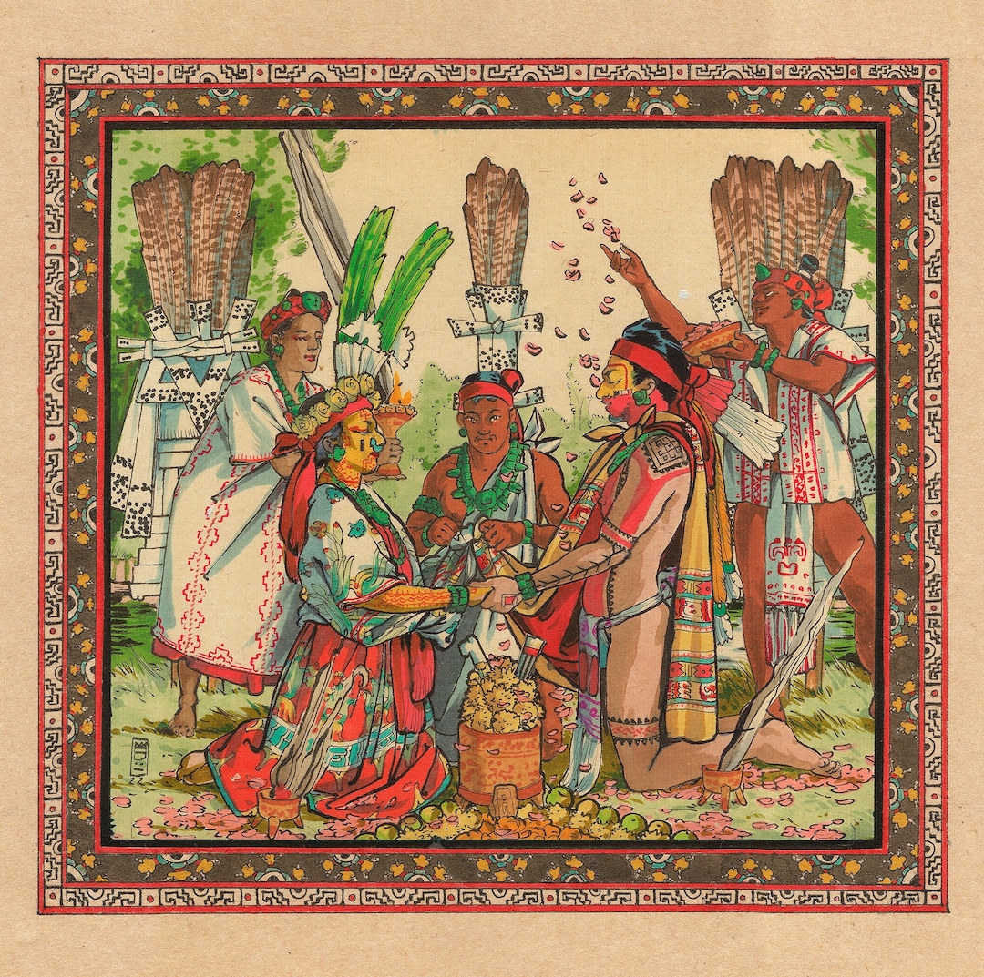 Namictiliztli - Mexica (aztec) Marriage, Wedding Ceremony, Love Bond - Etsy
