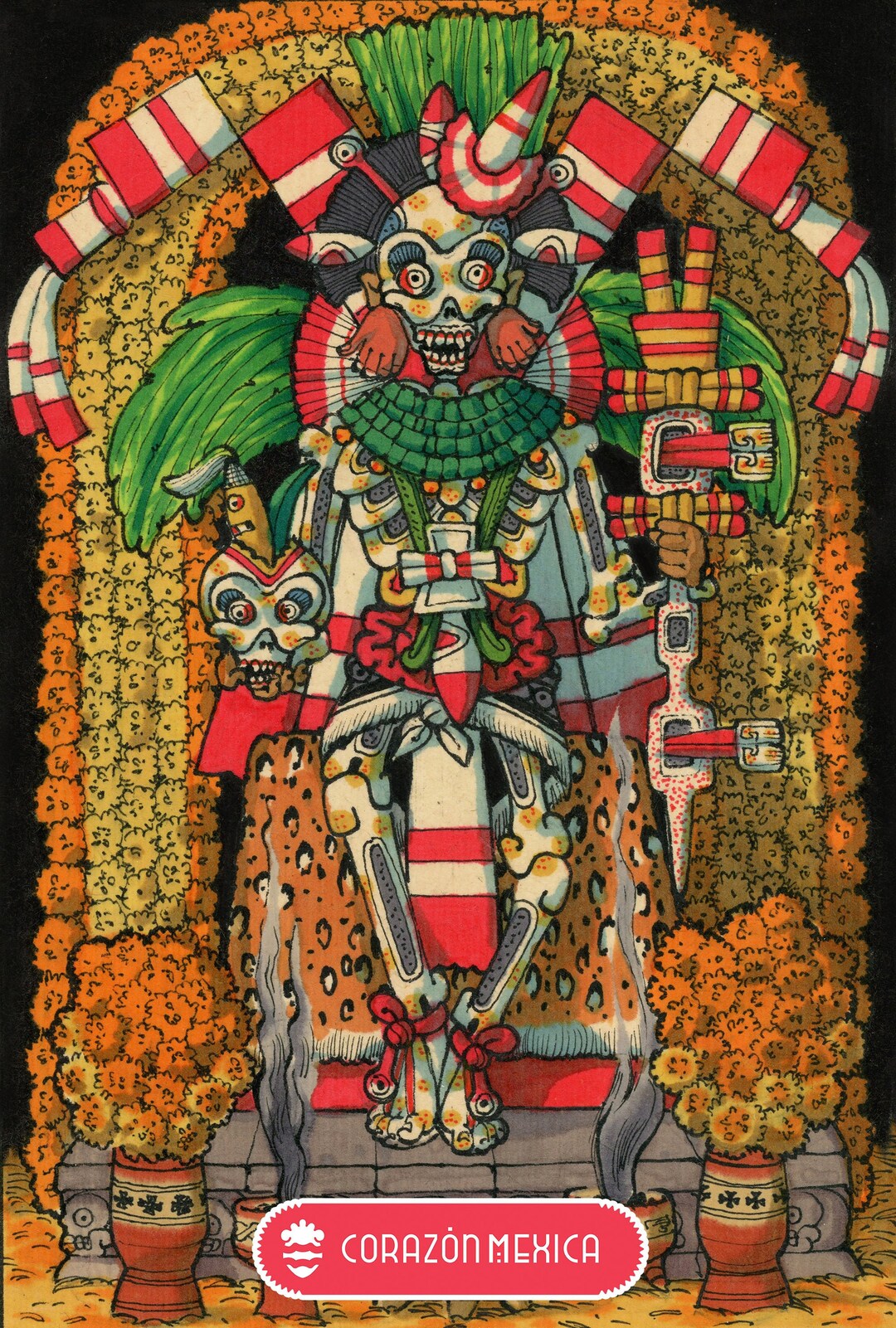 Miquiztli La Muerte. Mexica Aztec Tarot Corazon Mexica. - Etsy