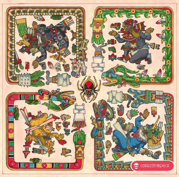 The Four Tezcatlipoca for Calpullis. Mesoamerican Mexica - Etsy