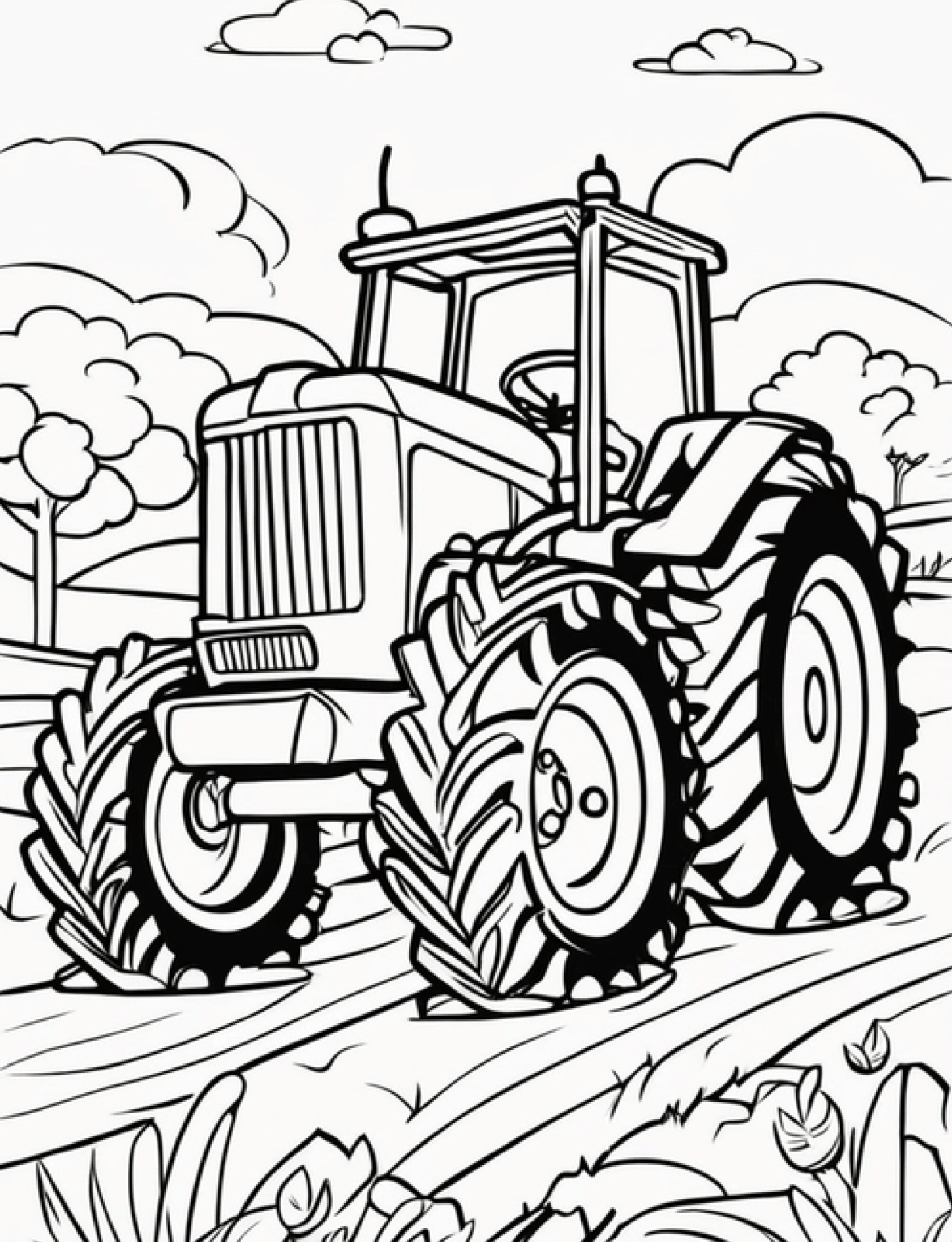 Tractor Coloring Book - Etsy