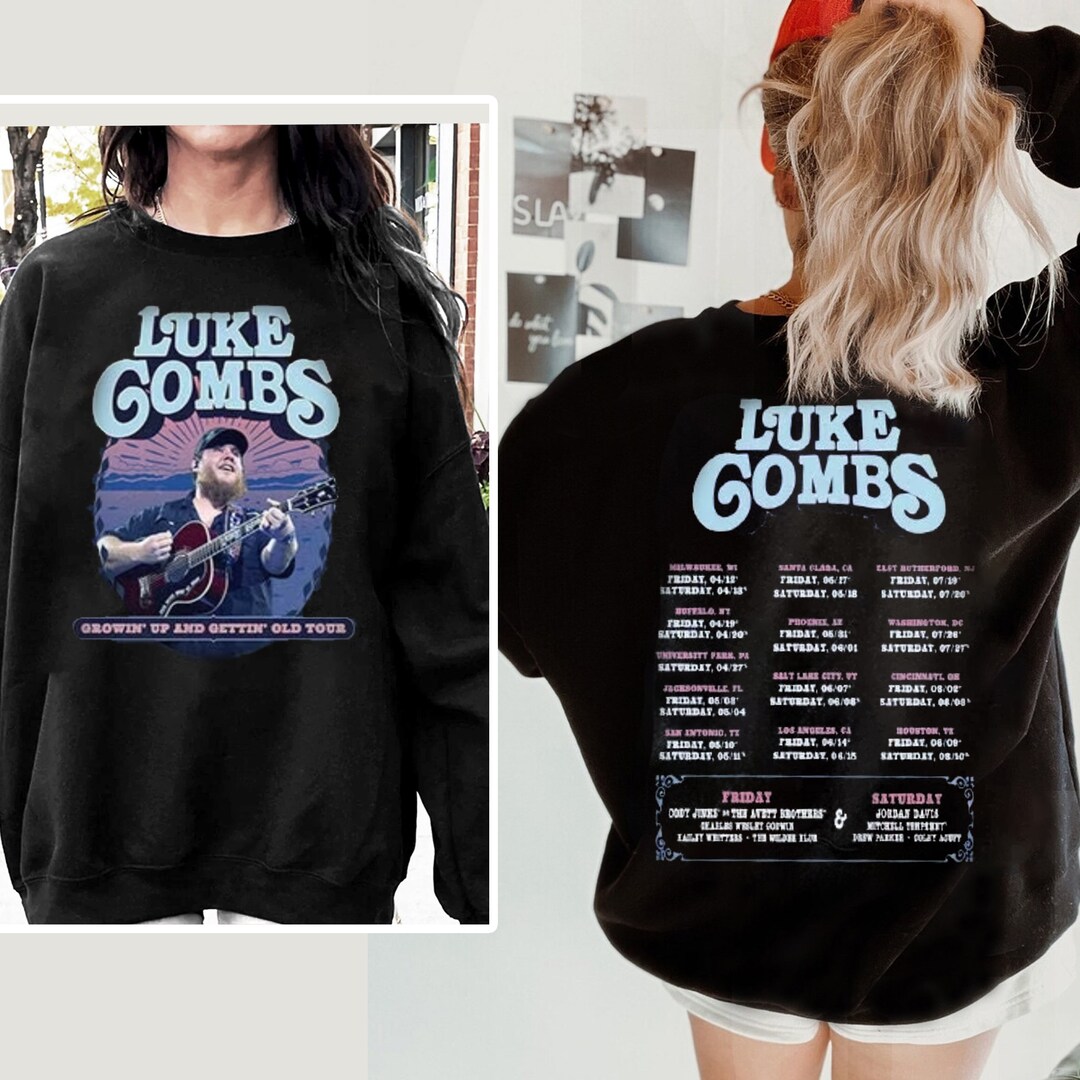 Luke Combs 2024 Tour Growing Up And Getting Old T Shirt Luke Etsy Uk