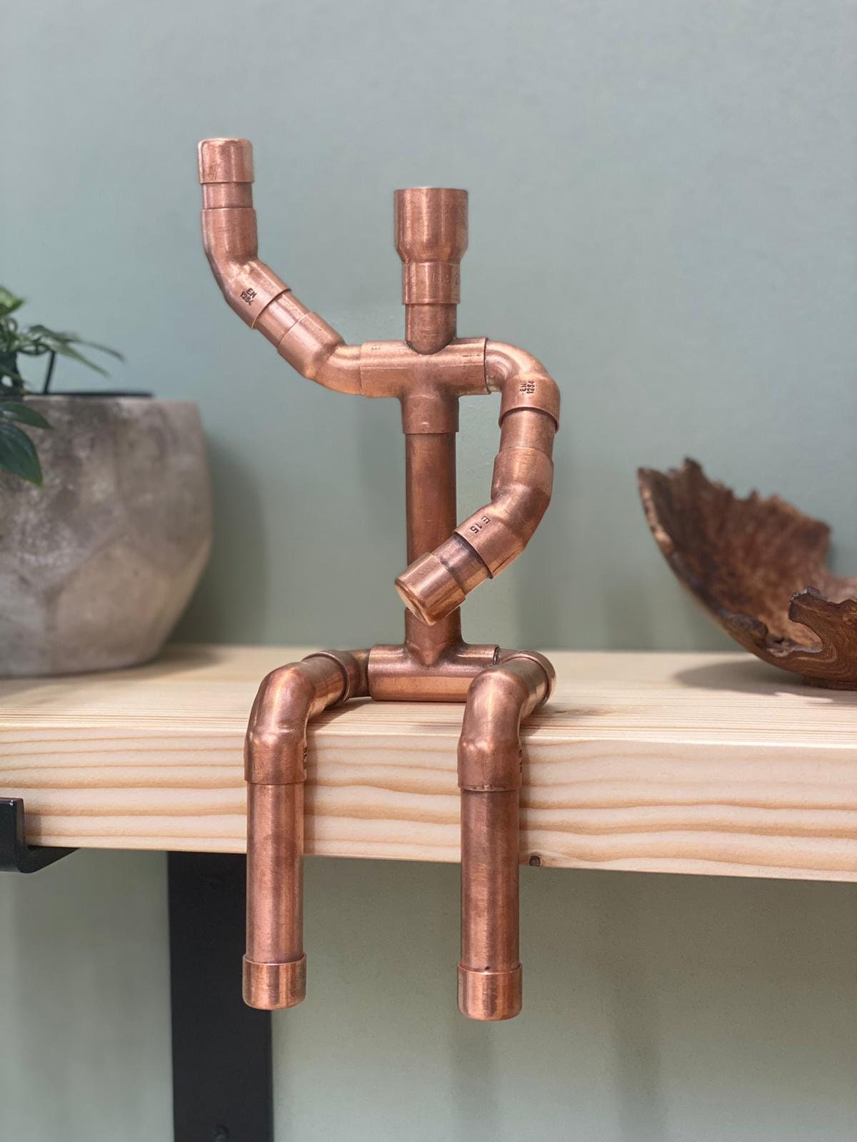 Handmade Copper Man Ornament Waving Copper Man Copper | Etsy