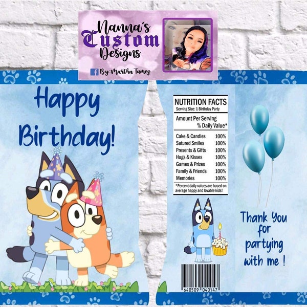 Bluey Chip Bag Template - Etsy