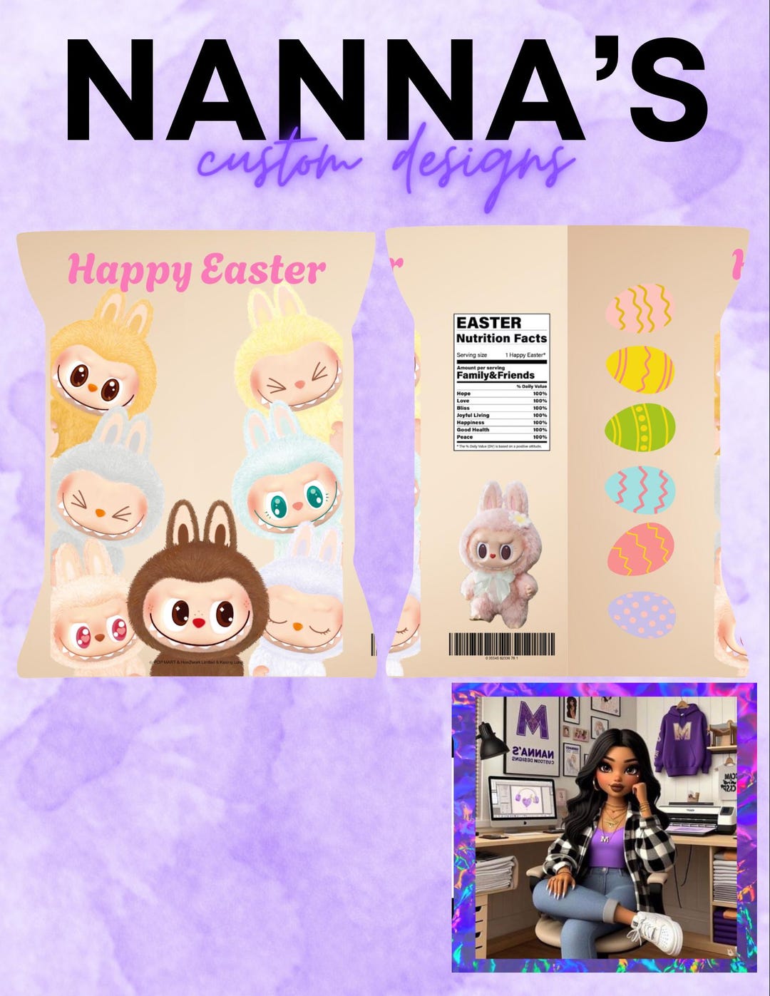Easter Labubu Chip Bag - Etsy
