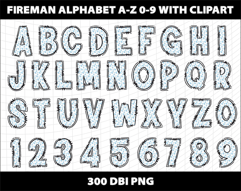 Fire Fighter Fireman Rescue Man Doodle Letters Alphabet Design - Etsy