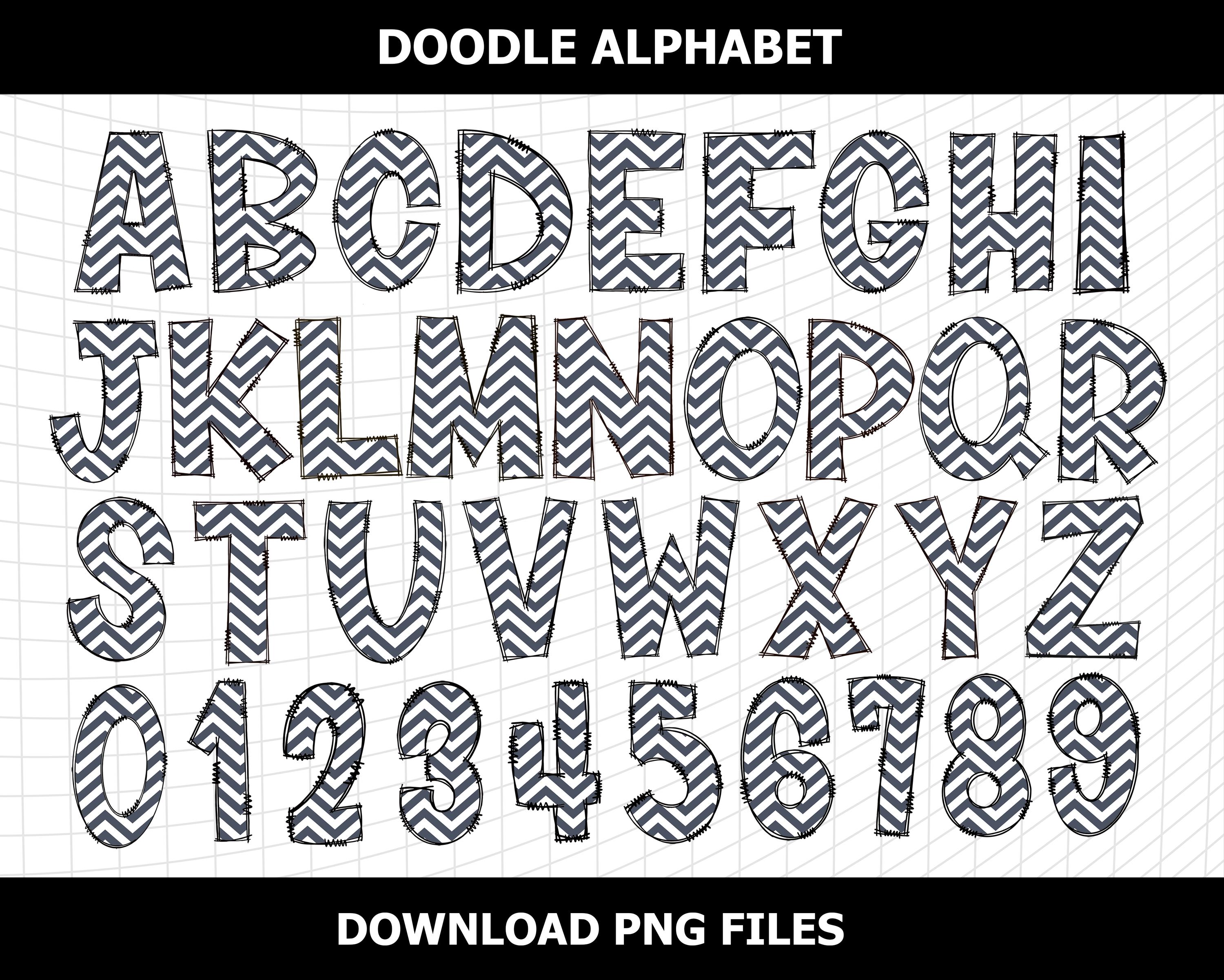 Fishing Alphabet Letters Clipart Png Doodle Font Bundle Sublimation ...