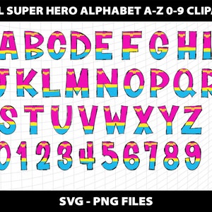 Girl Super Hero Svg Alphabet Doodle Letters Cliparts Super Girl Font ...