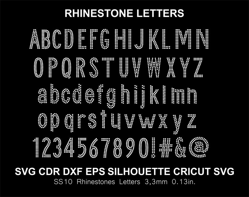 Rhinestone Letters Font Alphabet Double Line Silhouette Cricut Svg Dxf ...