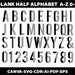Half Letters Alphabet Font Blank Transparent Canva Frame Template Half ...