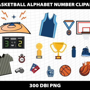 Basketball Letters Alphabet Number Cliparts Font Sublimation Varsity ...