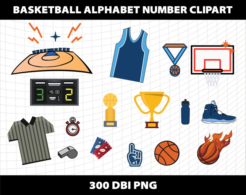 Basketball Letters Alphabet Number Cliparts Font Sublimation Varsity ...
