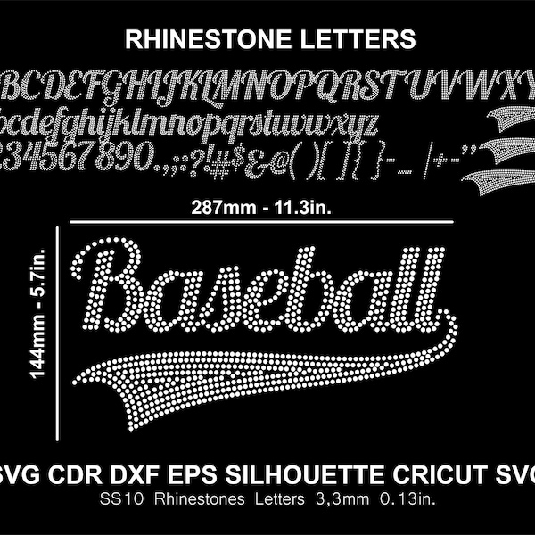 Baseball Rhinestone - Etsy