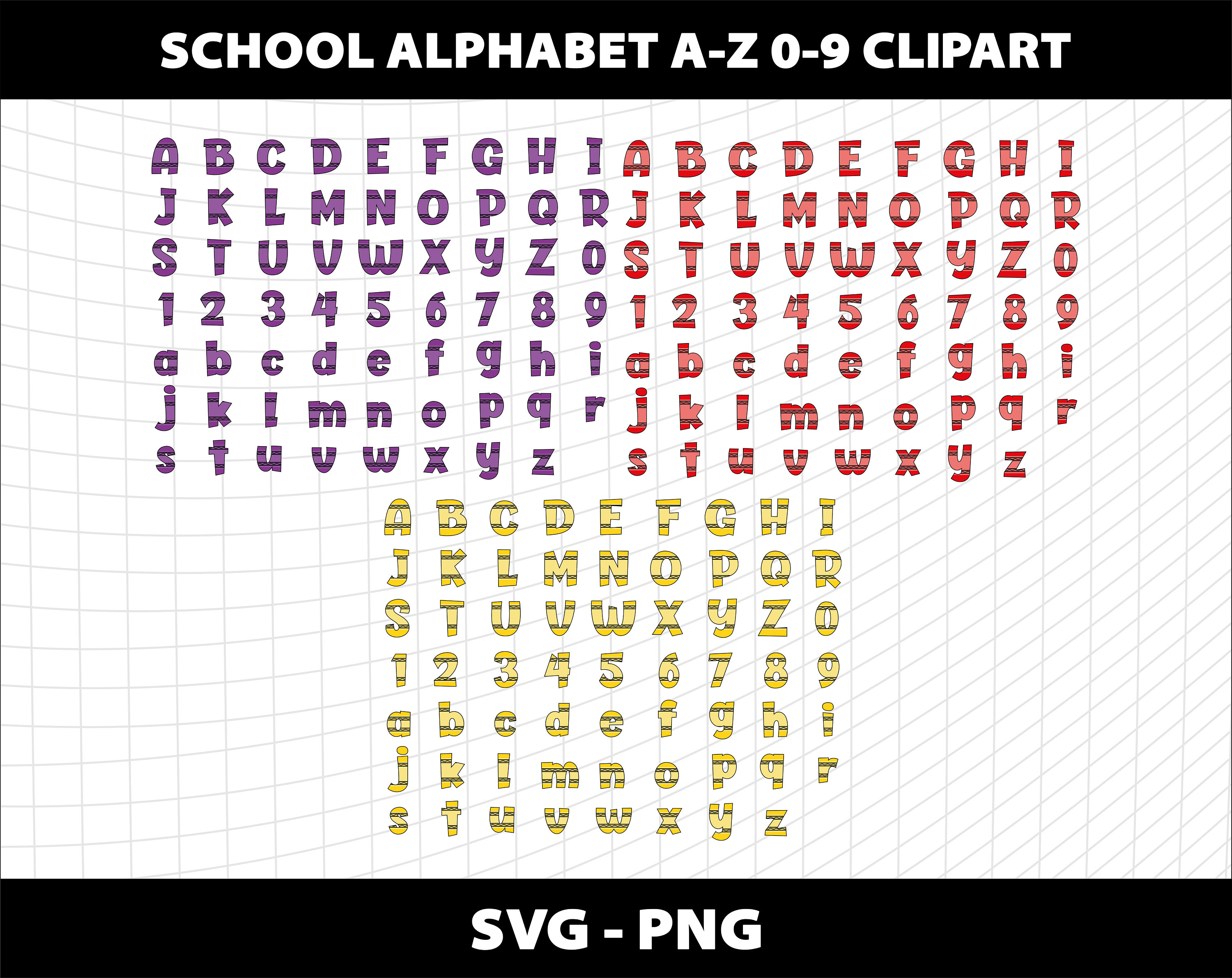 Back to School Teacher Doodle Letters Alphabet Cliparts Svg Numbers 11 ...