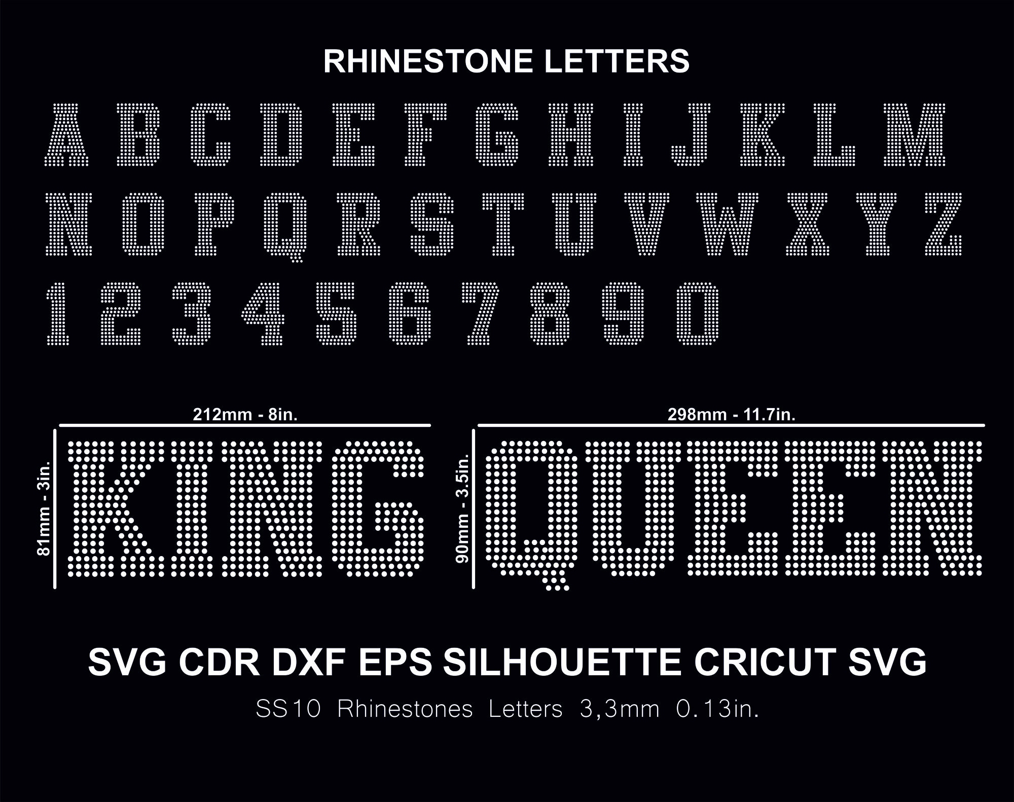 Rhinestone Letters King Queen Font Alphabet Silhouette Cricut - Etsy
