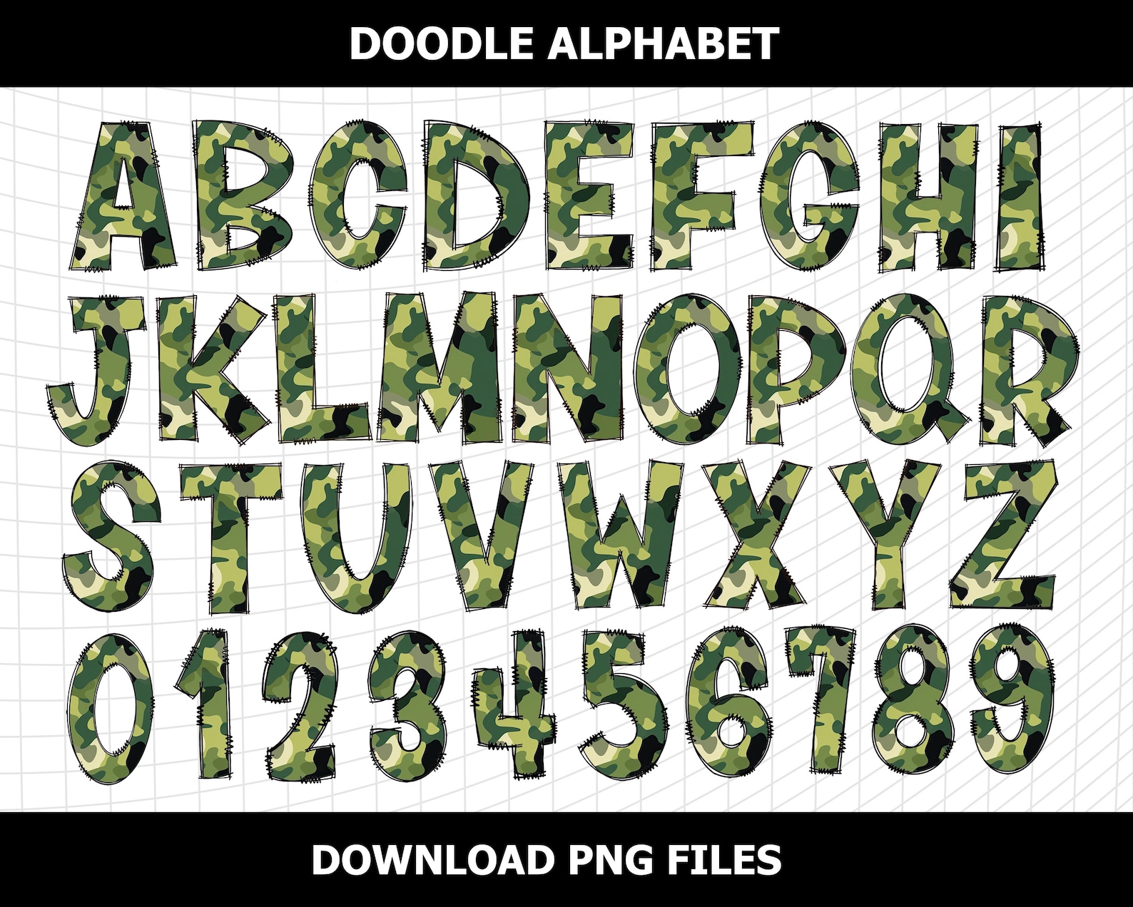 Fishing Alphabet Letters Clipart Png Doodle Font Bundle Sublimation ...