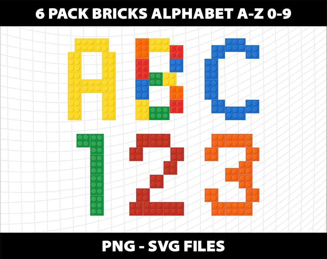 Bricks Alphabet Svg Png Toy Block Alphabet Letters Font Birthday Party ...