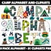 Camp Alphabet Letters Cliparts Png Doodle Camping Outdoor Nature Spring ...
