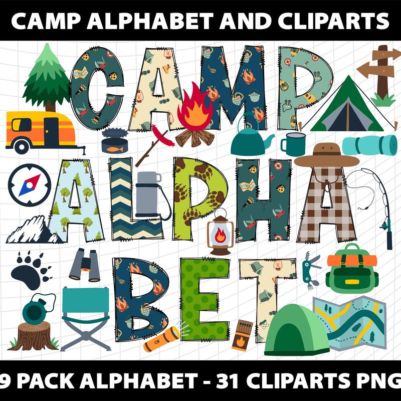Summer Camp Clipart - Etsy