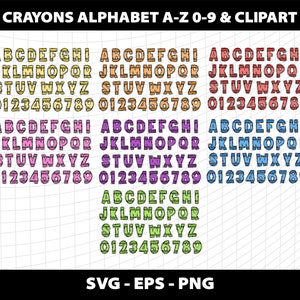 Crayones Doodle Letras Alfabeto Svg Cliparts De Regreso A La Escuela ...