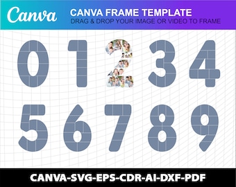 Number Photo Collage Canva Frame Template Poster Design Photo Fill ...
