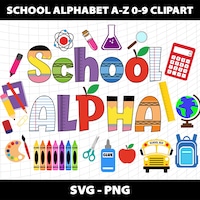School Teacher Doodle Alphabet Bundle, Teacher PNG Letters, Numbers ...