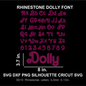 Rhinestone Dolly Font Cliparts Letters Alphabet Silhouette Cricut Svg ...