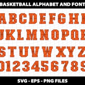 Sports Font Svg Alphabet Letters Sports Bundle Doodle Basketball ...