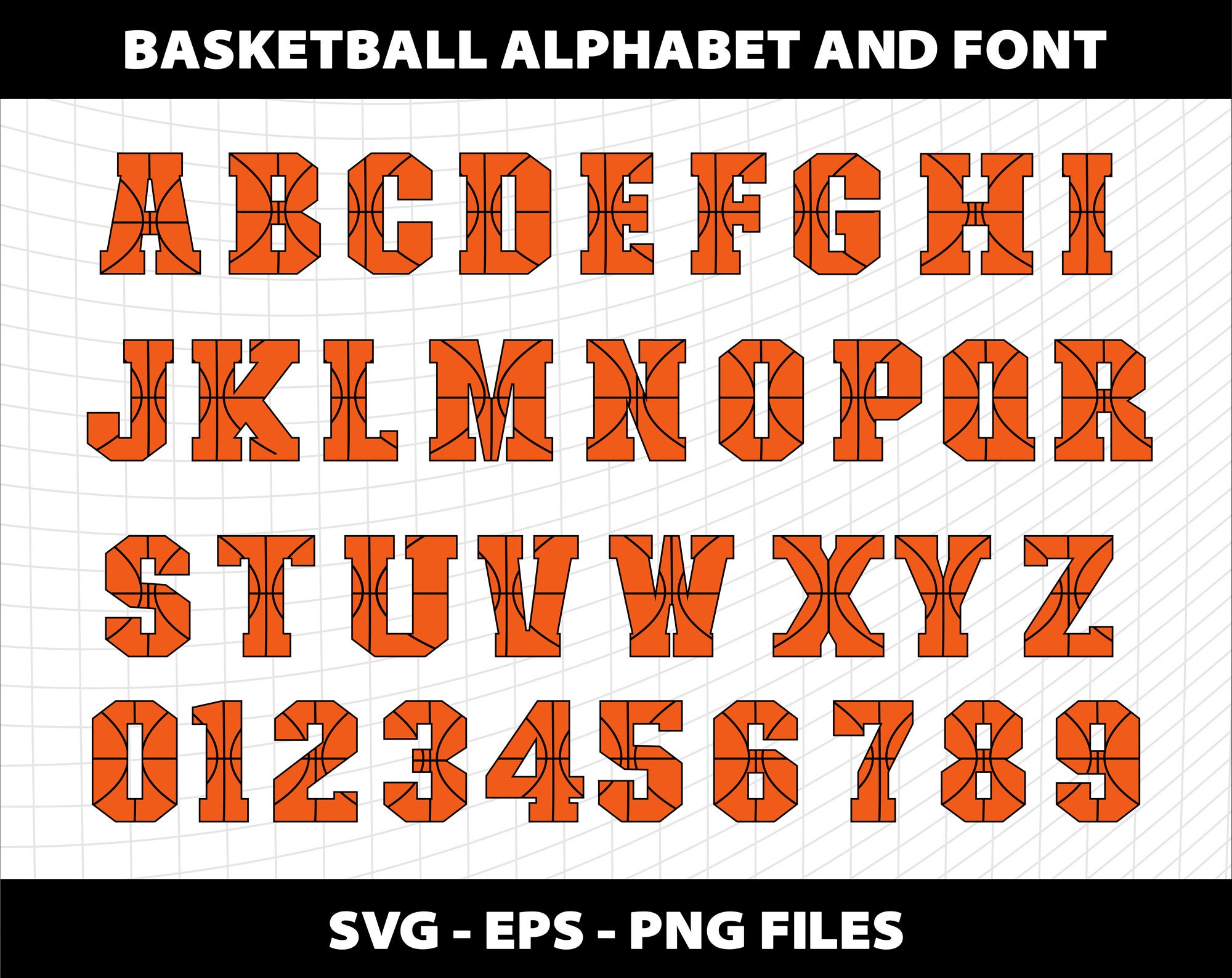 Sports Font Svg Alphabet Letters Sports Bundle Doodle Basketball ...