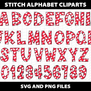 Stitch Svg Png Cliparts Doodle Letters Alphabet Font Bundle Sublimation ...