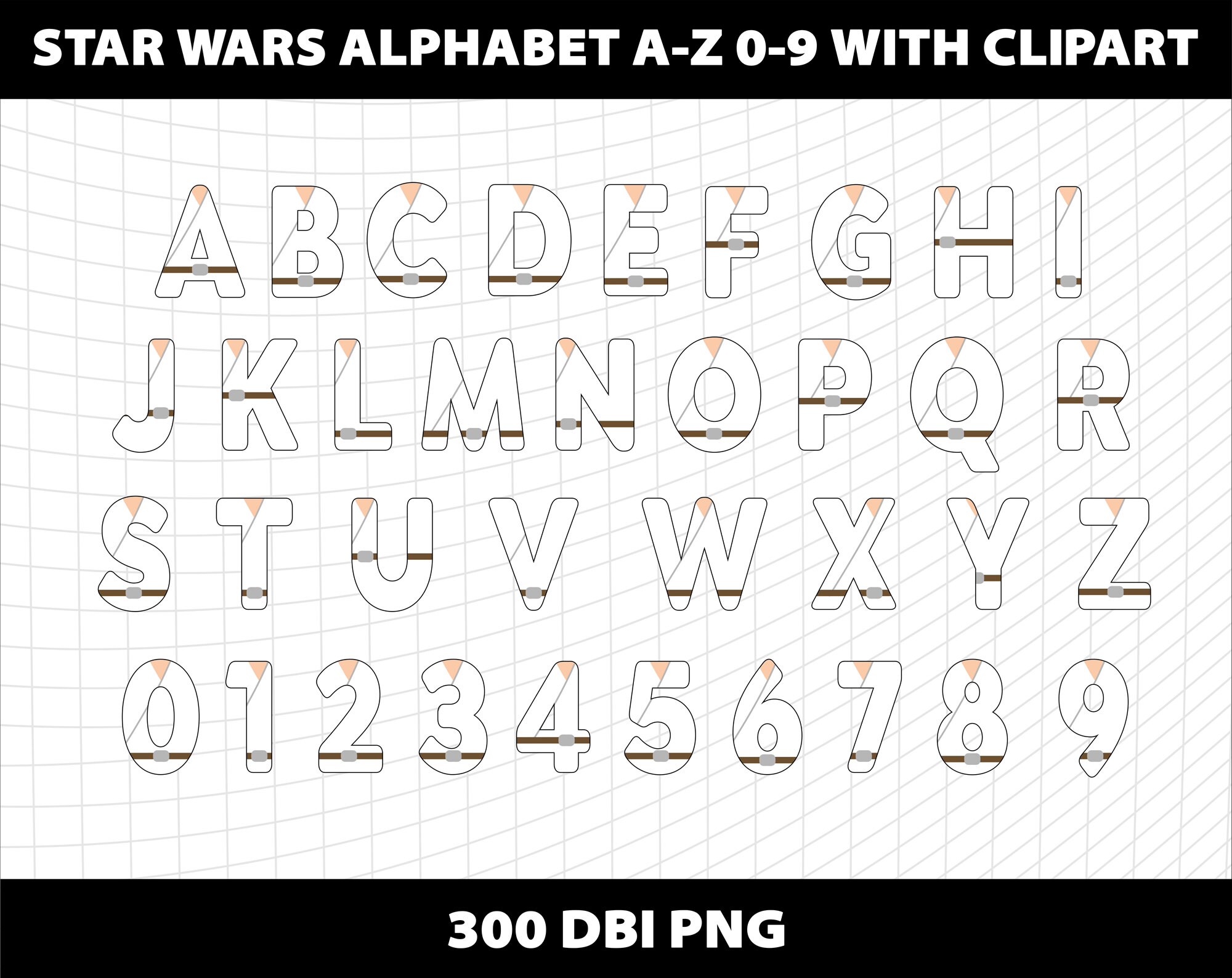 Star Wars Font Letters Alphabet Cliparts Number Png Sublimation Design ...