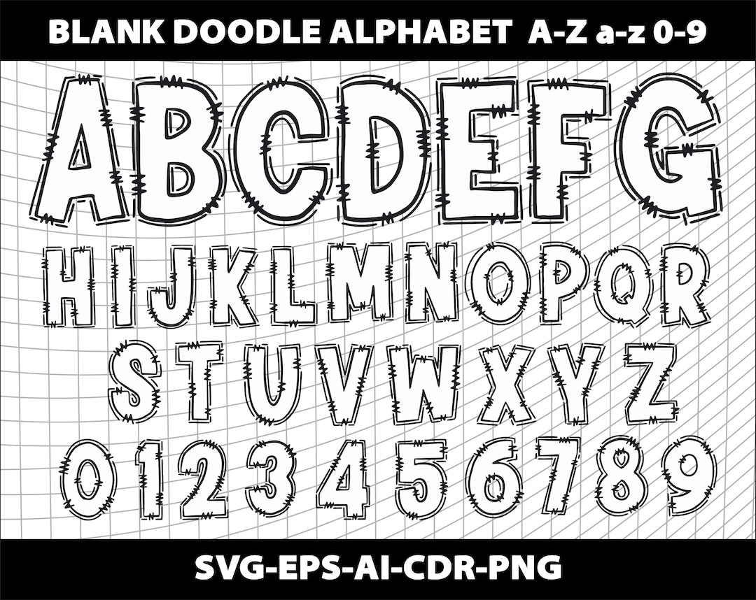 Doodle Blank Transparent Letters Font Alphabet Png Svg Cdr Template ... Doodle Blank Transparent Letters Font Alphabet Png Svg Cdr Template ...