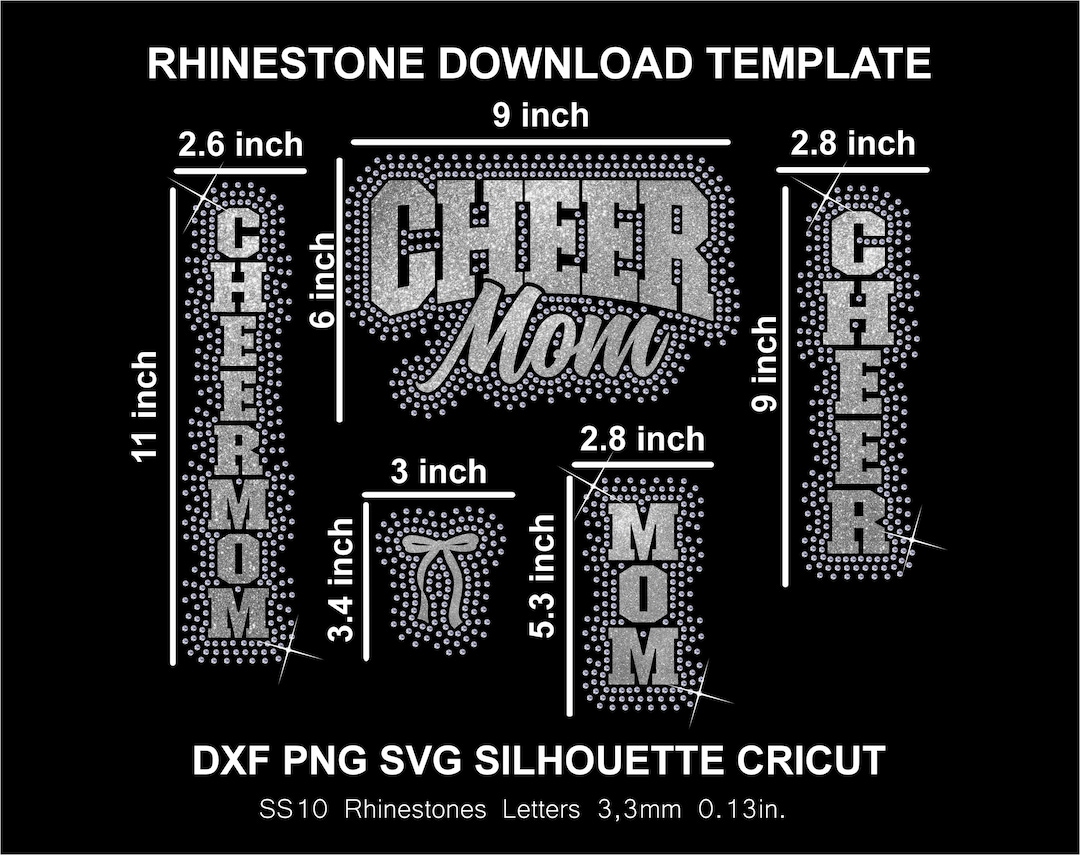 Cheer Mom Vertical Rhinestone and Htv Vinyl Template Silhouette Cricut ...