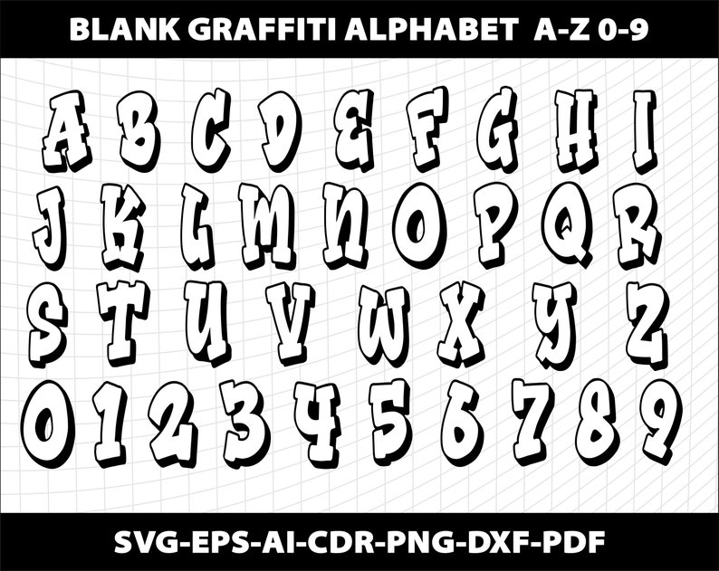 Blank Transparent Letters Font Alphabet Graffiti Doodle Svg - Etsy