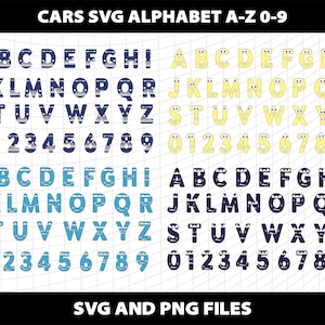 Cars Letters Alphabet Font Clipart Svg Png Bundle Birthday Party ...