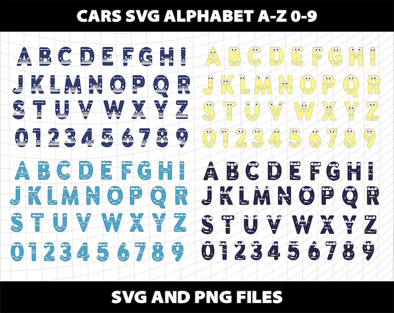 Cars Letters Alphabet Font Clipart Svg Png Bundle Birthday Party ...