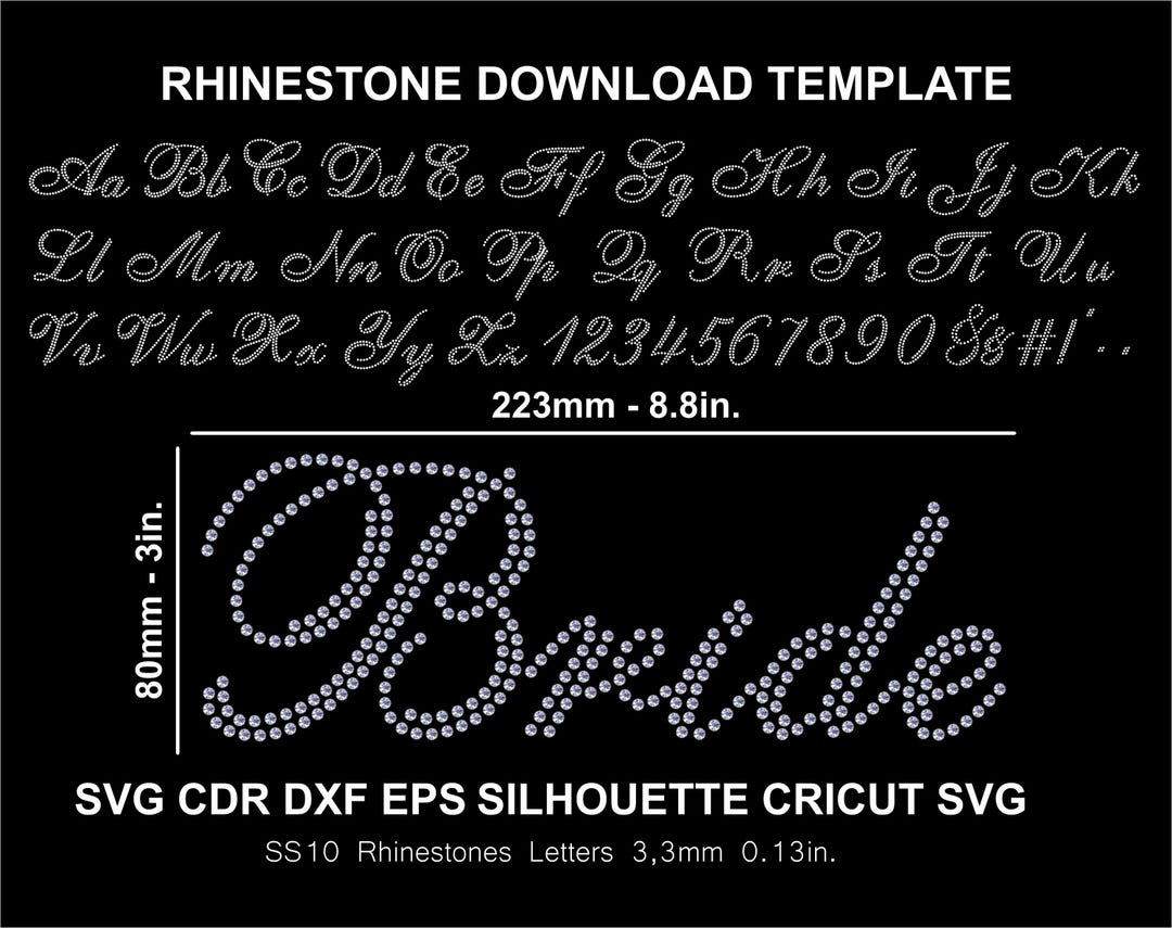 Rhinestone Font Letters Alphabet Cursive Handwrite Wedding Bride Fancy ...
