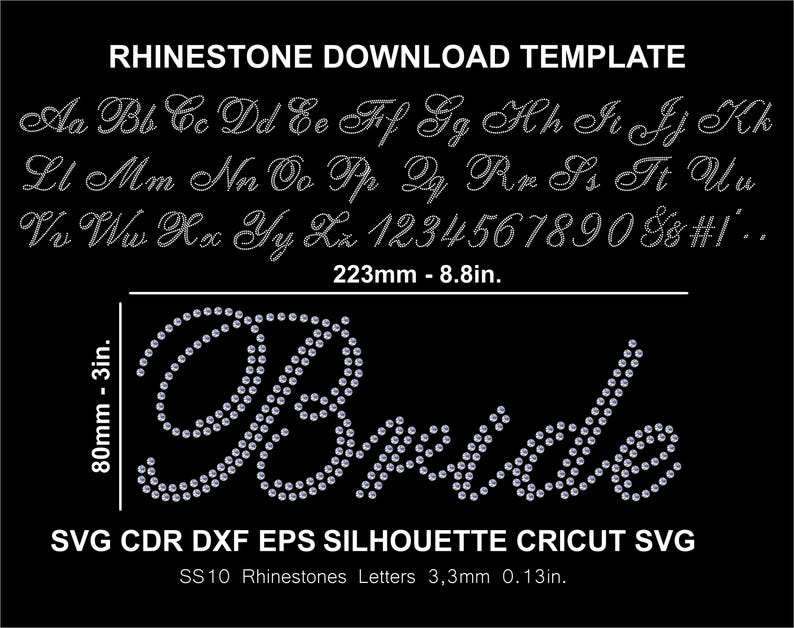 Rhinestone Font Letters Alphabet Cursive Handwrite Wedding Bride Fancy ...