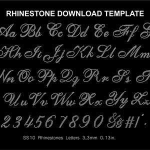 Rhinestone Font Letters Alphabet Cursive Handwrite Wedding Bride Fancy ...