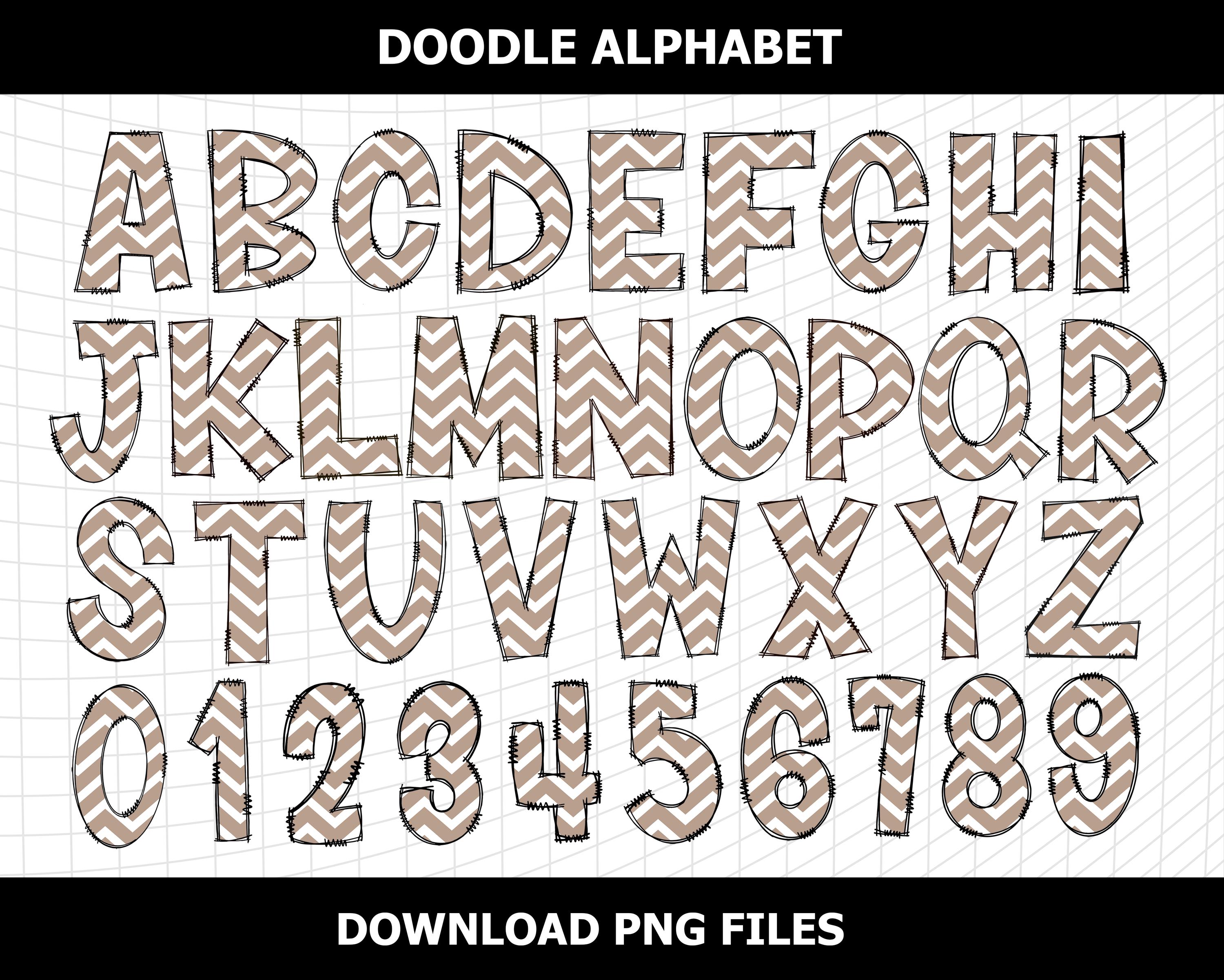 Fishing Alphabet Letters Clipart Png Doodle Font Bundle Sublimation ...