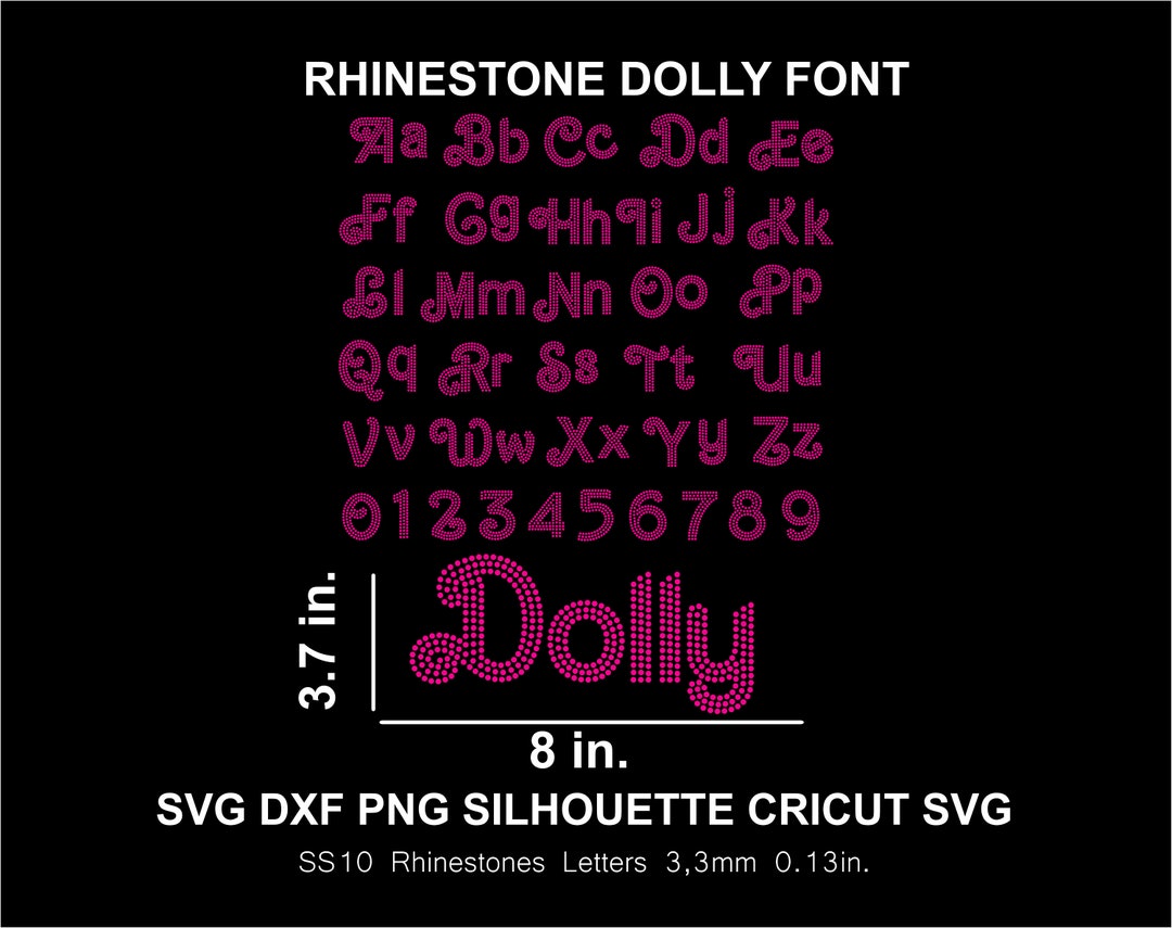 Rhinestone Dolly Font Letters Alphabet Font Silhouette Cricut Svg Dolly ...