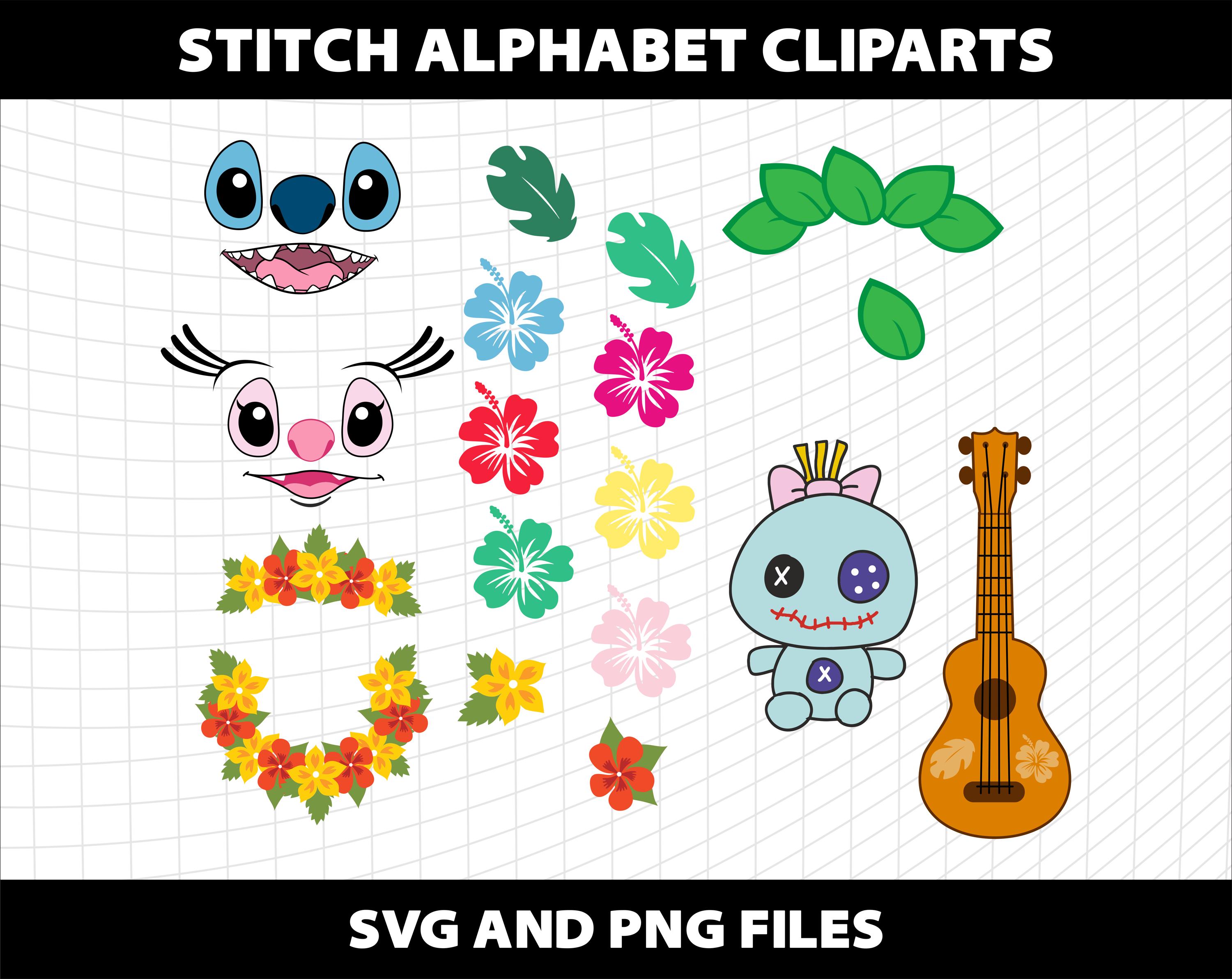 Stitch Svg Png Cliparts Doodle Letters Alphabet Font Bundle Sublimation ...