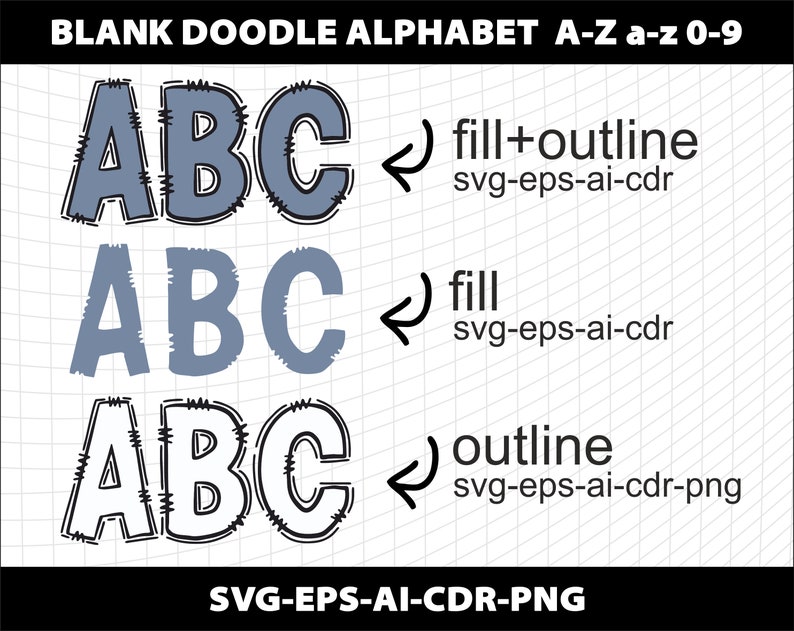 Doodle Blank Transparent Letters Font Alphabet Png Svg Cdr Ai - Etsy Doodle Blank Transparent Letters Font Alphabet Png Svg Cdr Ai - Etsy