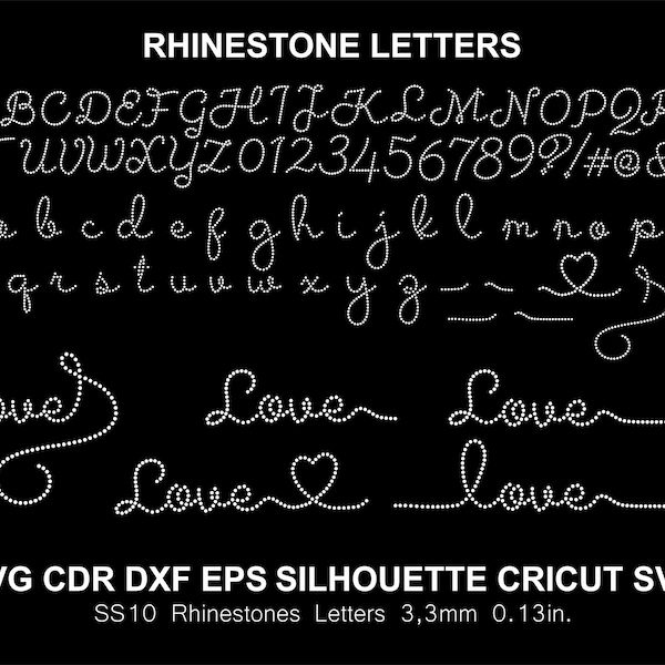 Old English Rhinestone Font Template - Etsy