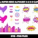 Girl Super Hero Svg Alphabet Doodle Letters Cliparts Super Girl Font ...
