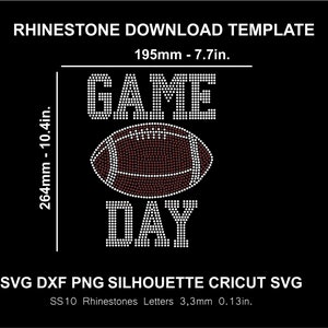 Rhinestone Football Game Day Team College Sports Font Silhouette Cameo ...