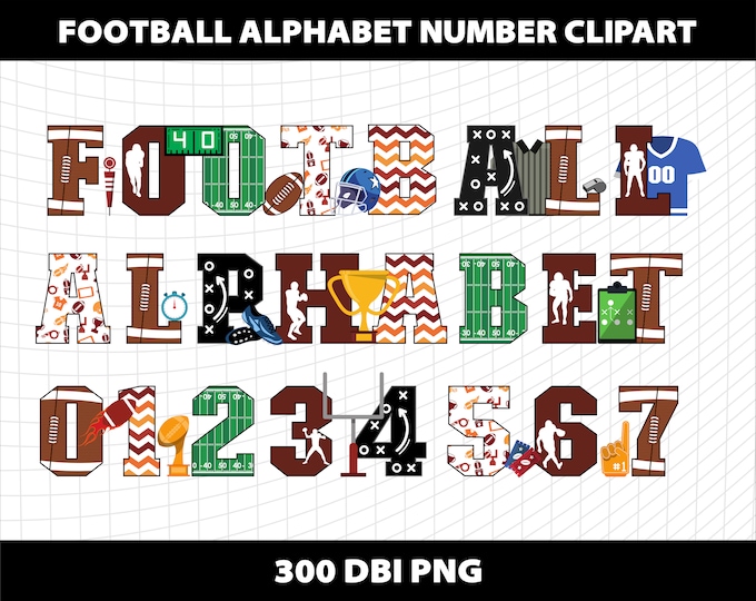 Football Alphabet • Letters Number & Symbols PNG, Sports Alphabet ...