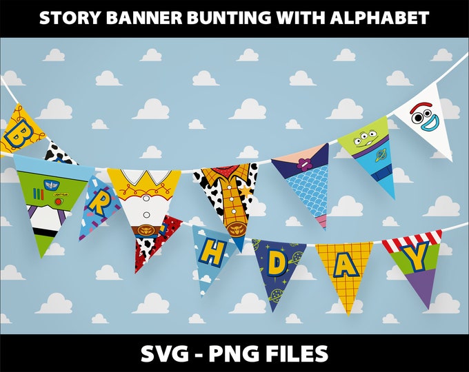 Toy Story Style Bunting (12 Flags) Party Banner - Etsy