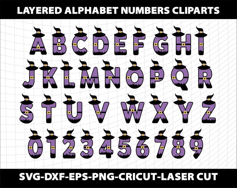 Halloween Alphabet Letters Svg Png Template Spooky Scary Horror Shirt ...
