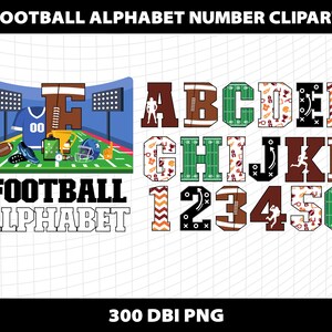 Football Letters Alphabet Number Cliparts Font Sublimation Varsity ...